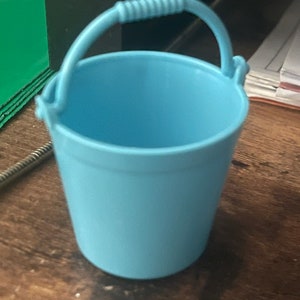 Miniature Blue Plastic Bucket Cake Topper Decoration Dolls House Craft ...