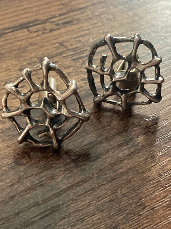 Stamped 925 heavy Vintage Modernist sterling silver m… - Gem