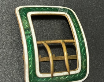 Antique William Kerr Sterling Silver Blue Guilloche Enamel Belt Buckle ...