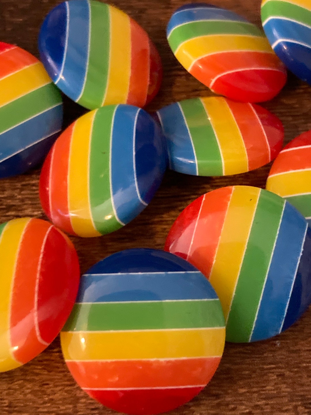 20mm Rainbow Buttons X 10 Plastic - Etsy UK