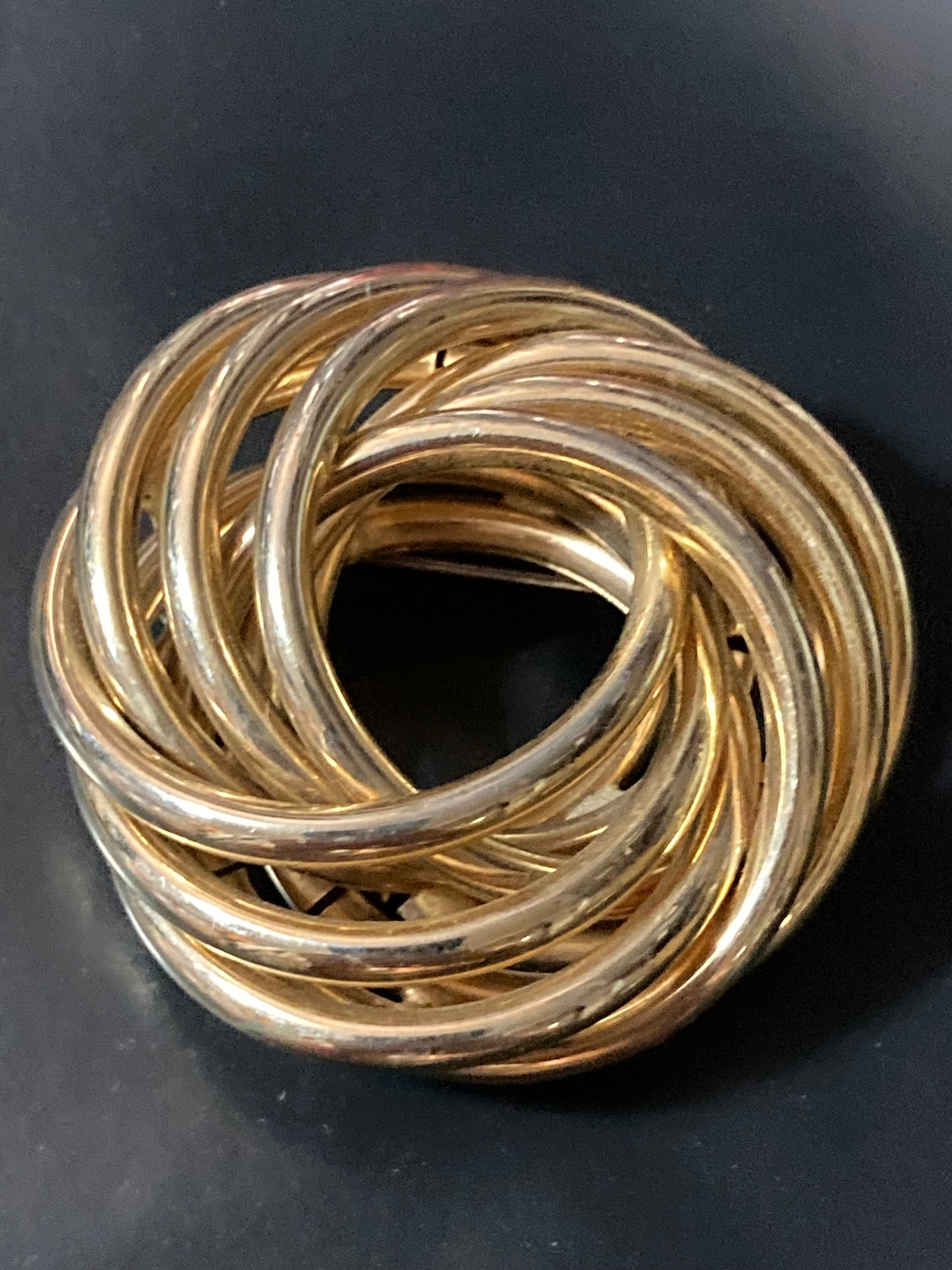 Vintage Gold Tone Classic Swirl Tube Knot Brooch - Etsy