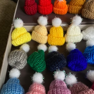 Mini Bobble Hats Cake Topper Decorations Wool Craft Bottle Tops Price per Hat - Etsy UK