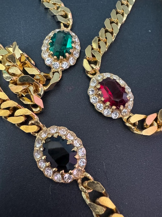 Vintage emerald green , ruby red and sapphire blue ge… - Gem