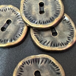 5 X 25mm Antiqued Bronze Tone Round Irregular Textured Coat Buttons ...