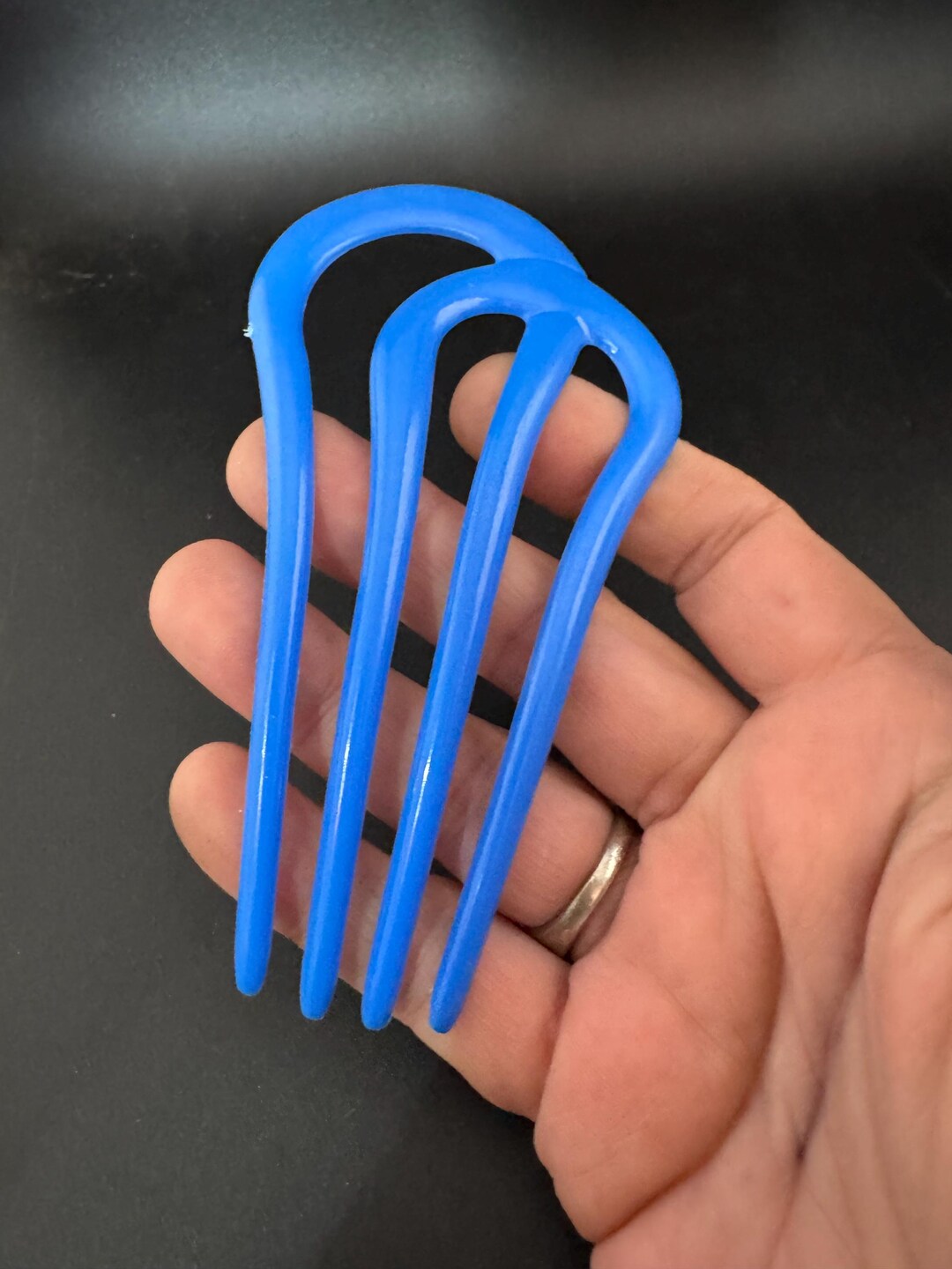 Blue Celluloid Chignon Bun Pin Hair Comb: Retro Bridal Style - Etsy