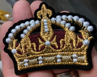 KING QUEEN CROWN Patch Iron-on Embroidered Funny Novelty - Etsy