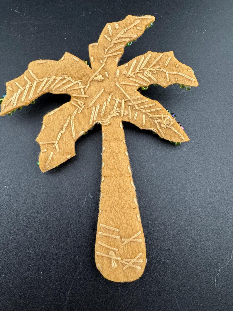 Beaded Pearl Palm Tree Patch: Sew on Appliqué, 8cm - Etsy