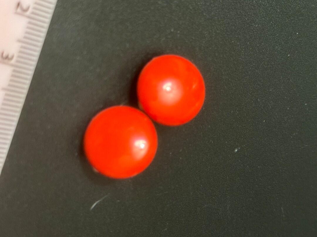 Vintage Small Red Round Plastic Button Stud Clip on Earrings - Etsy