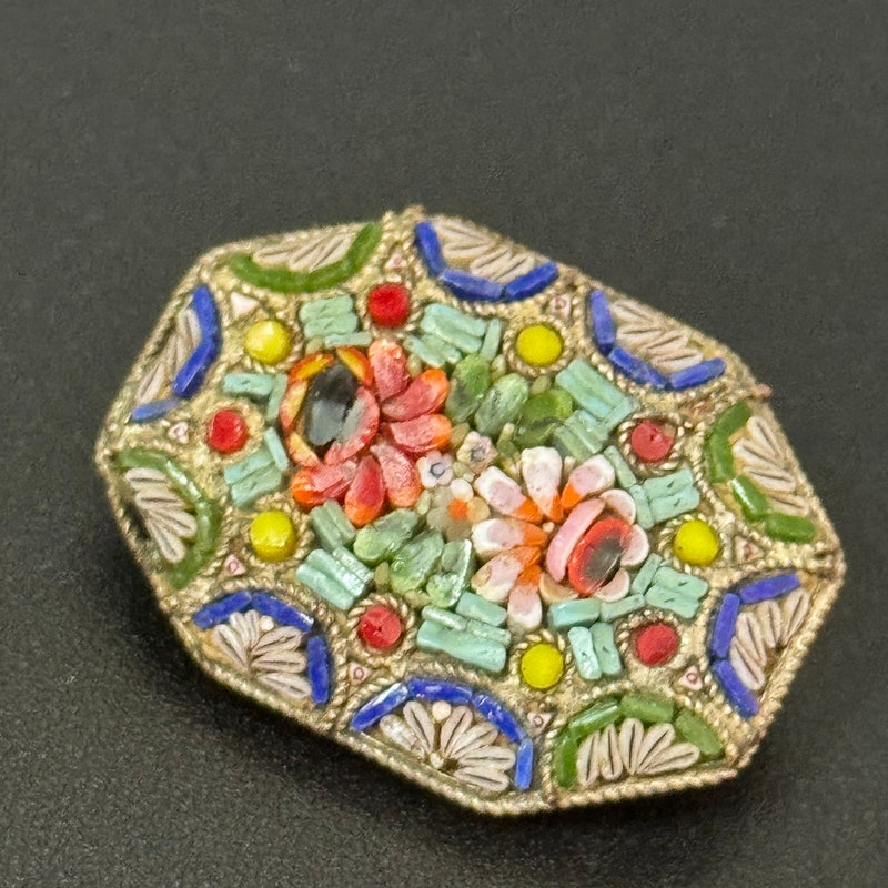 Micro Mosaic Brooch - Etsy