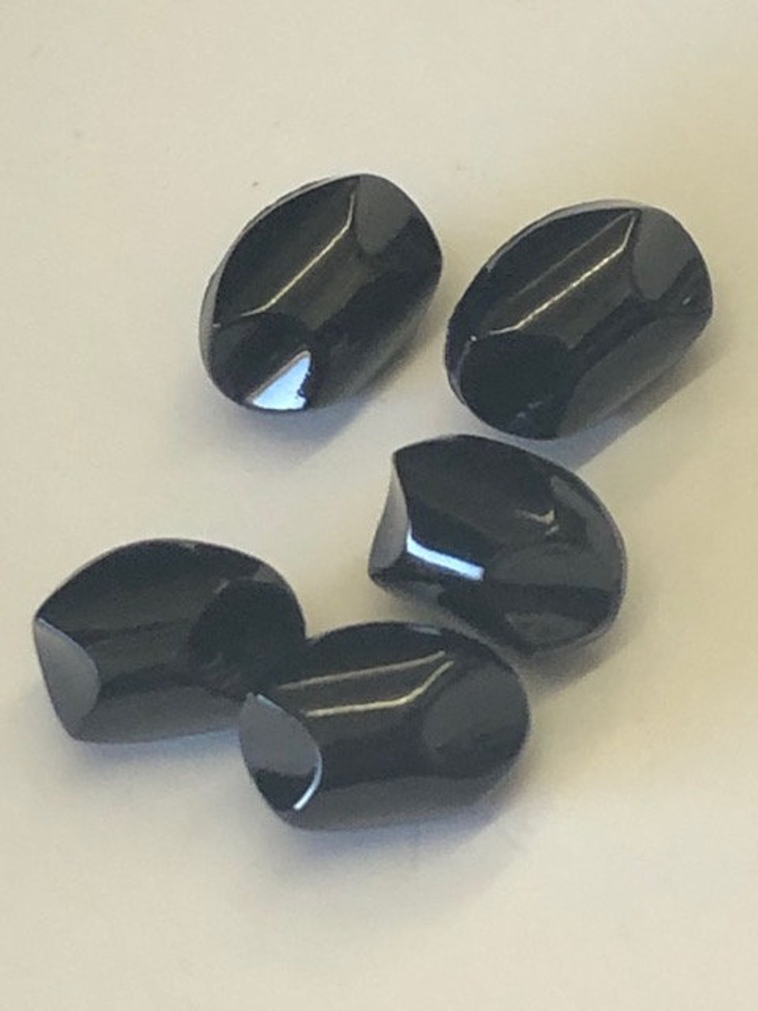 Black Buttons Job Lot Antique 5 X 12mm Vintage Cut Glass French Jet ...