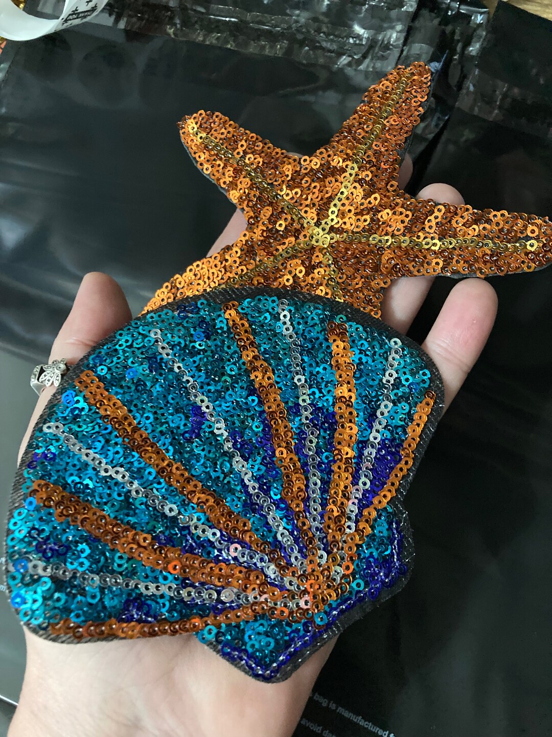 2 X Large Iron on Nautical Sea Shell and Starfish Patch - Etsy