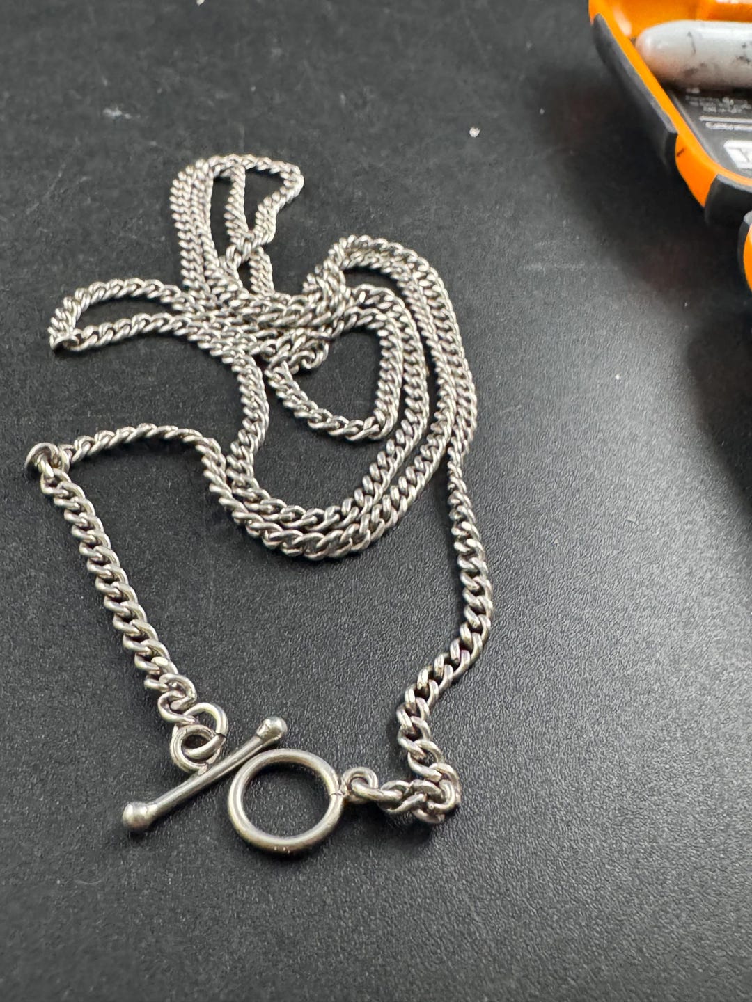 925 Tbar Toggle Long Chain Necklace: Sterling Silver 30” - Etsy