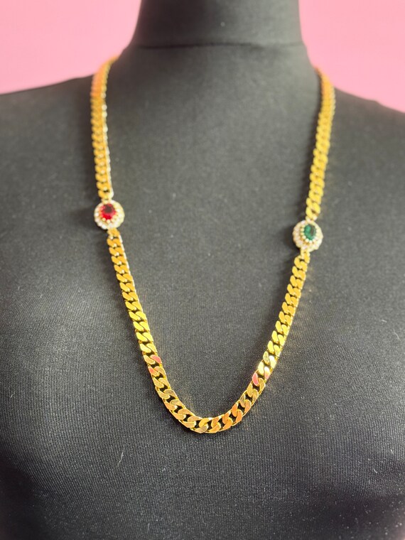 Vintage emerald green , ruby and clear genuine Swarov… - Gem