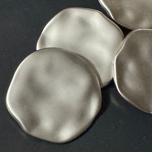 30mm Set of 5 Matt Silver Metal Textured Round Buttons - Etsy UK