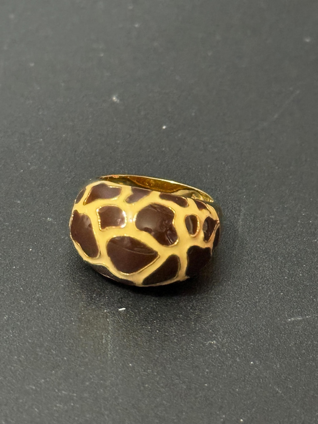 Vintage Joan Rivers Animal Leopard Print Dress Ring Size P Q Gold Tone ...