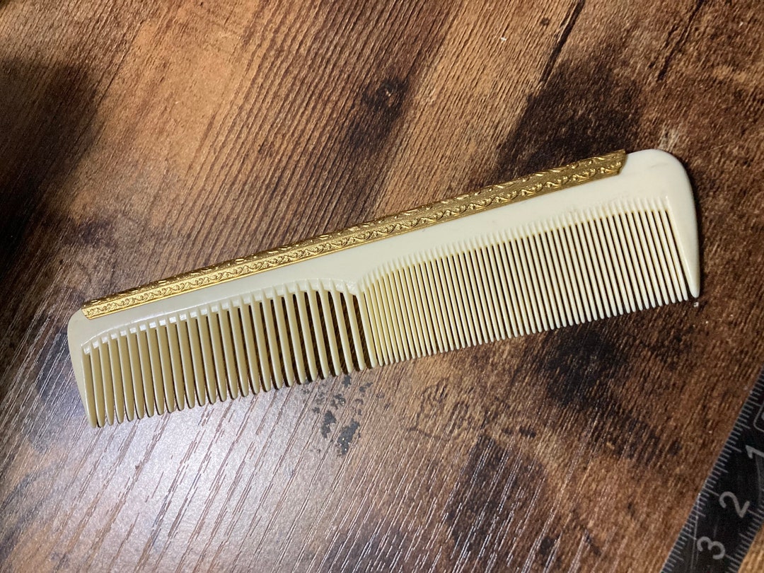Cream Hair Comb Gold Detail New Old Stock True Vintage 1960s - Etsy