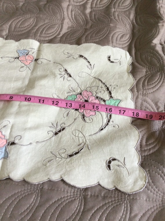 18 x 12\u201d rectangular table centre tray cloth buttermilk cream ...