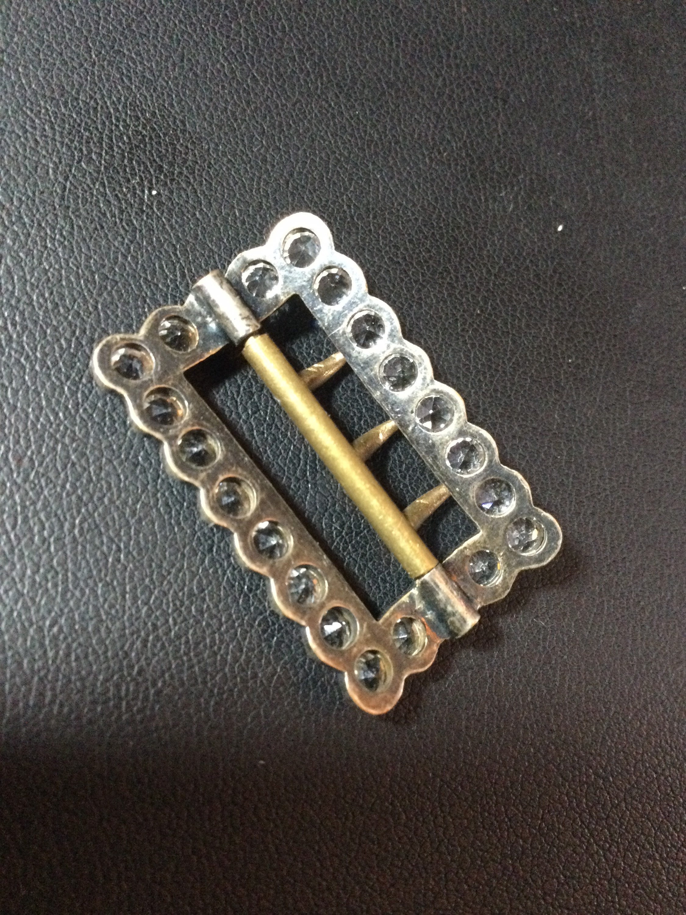 Small Antique 3 Prong Silver Tone & Brass Claw Set Clear Glass - Etsy