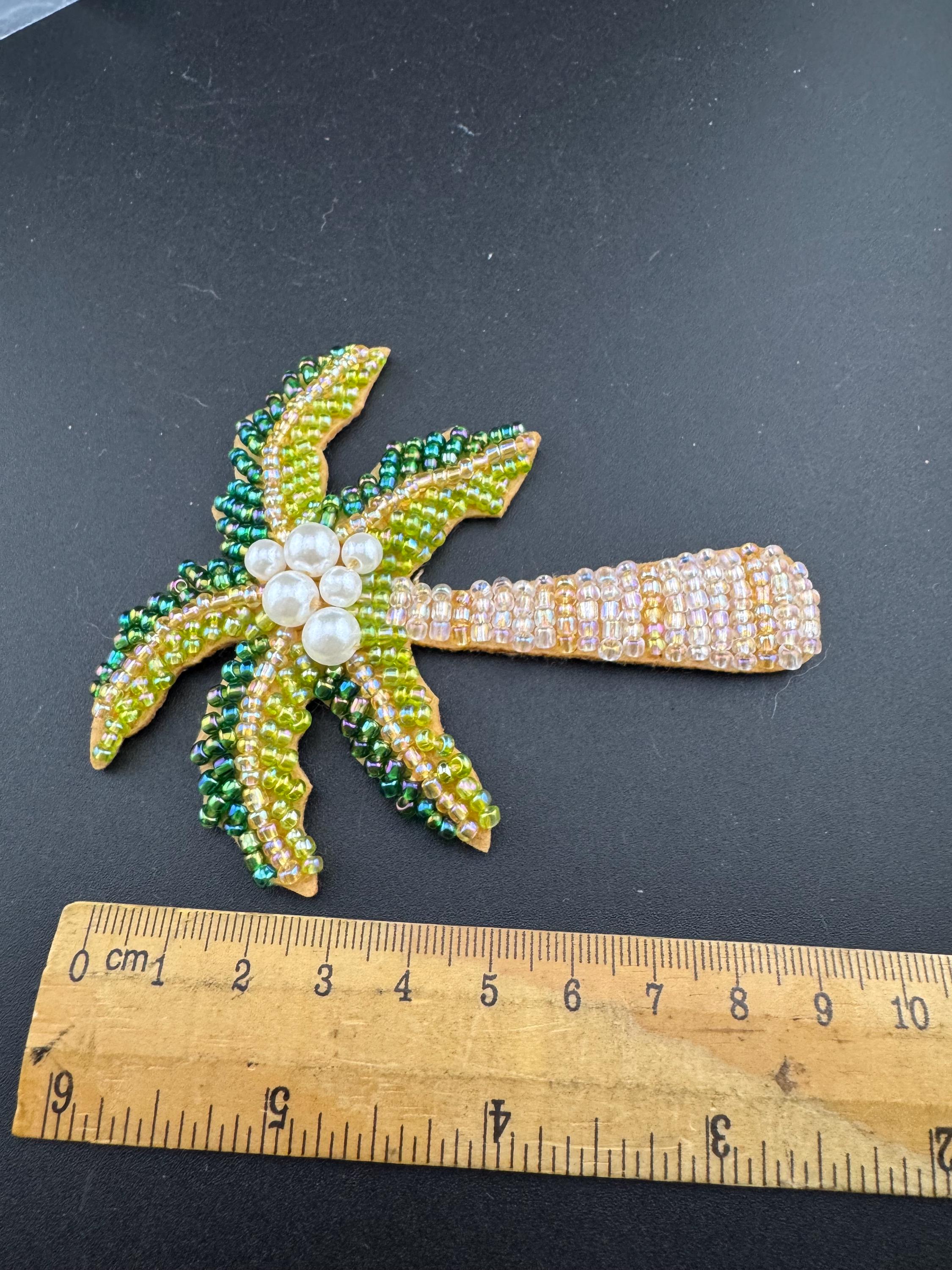 Beaded Pearl Palm Tree Patch: Sew on Appliqué, 8cm - Etsy