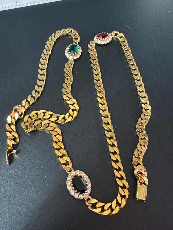 Vintage emerald green , ruby red and sapphire blue ge… - Gem