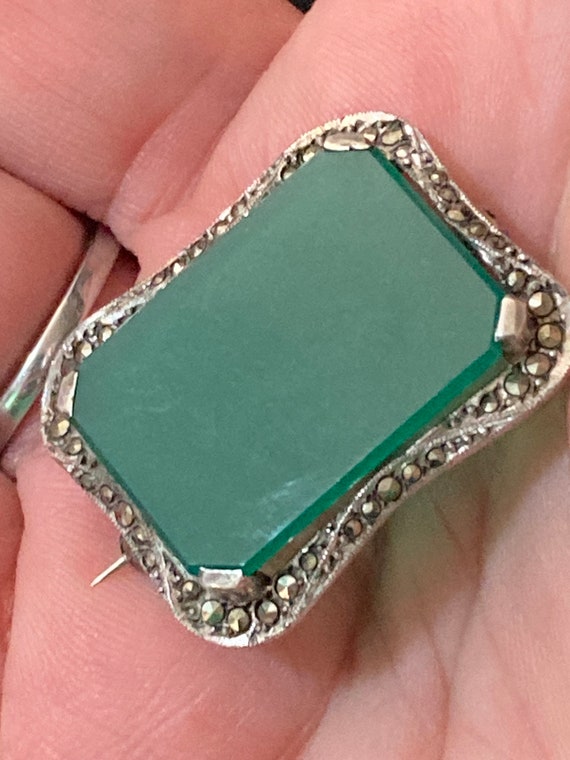 Edwardian Antique Vintage Art Deco Green Glass Chryso… - Gem