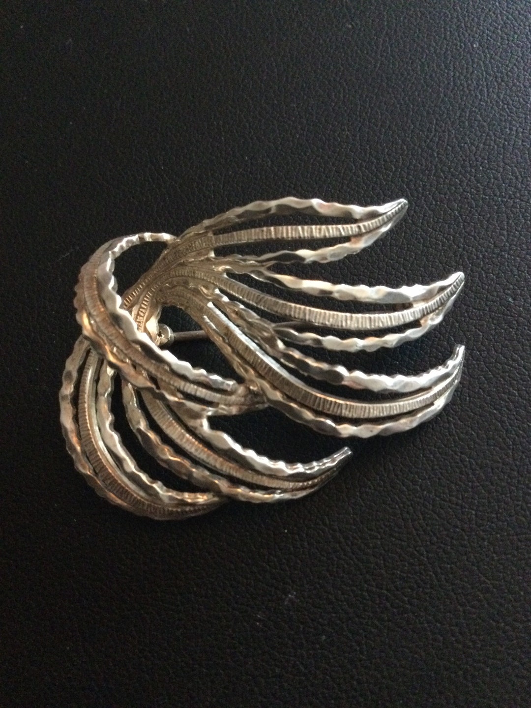 Signed ANDREAS DAUB Sterling Silver 925 Floral Brooch German Designer A ...