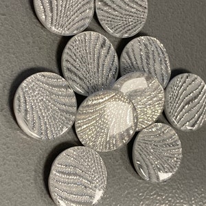 22mm Plastic Silver Glittery Buttons, Set of 10 - Etsy