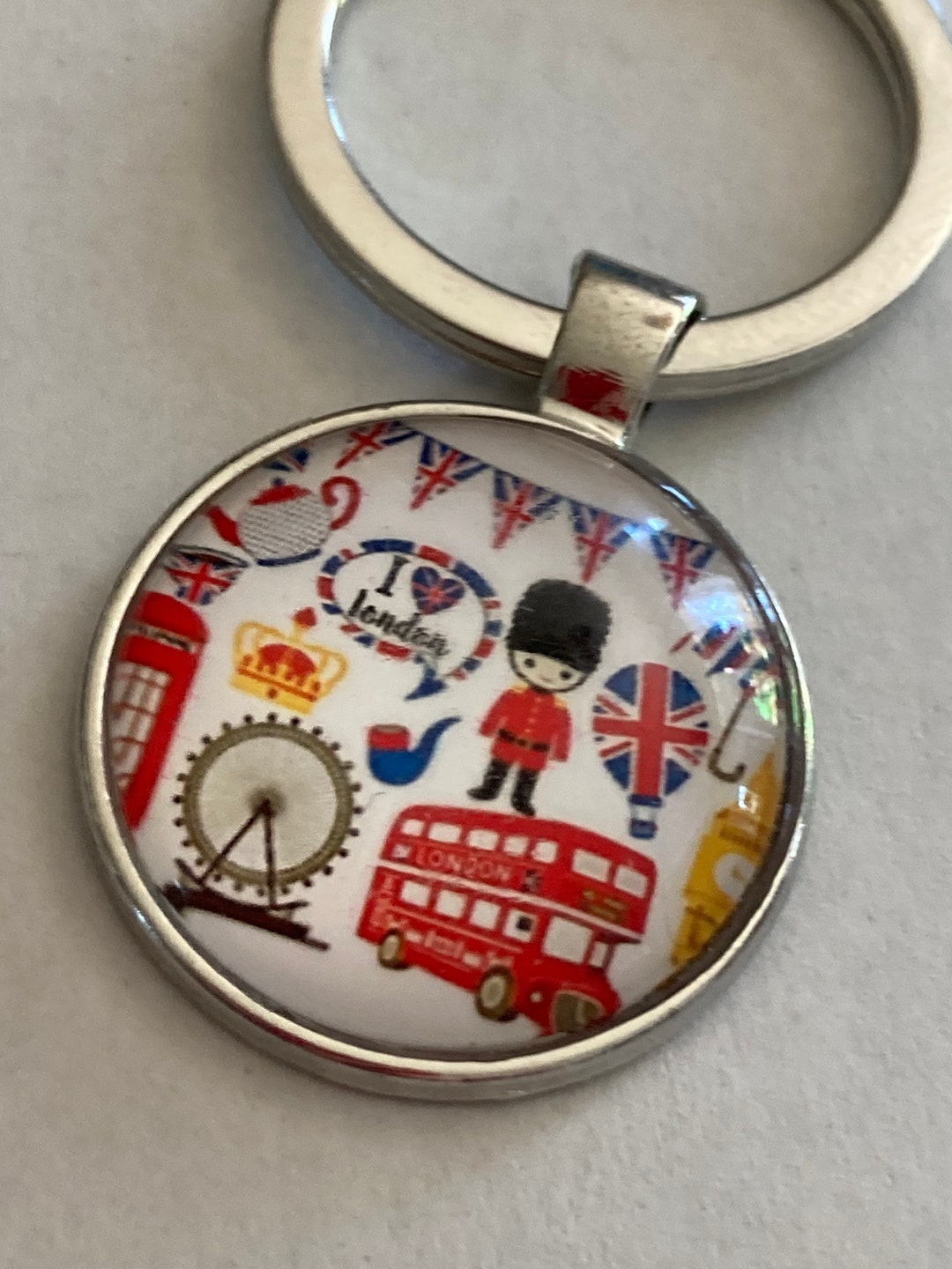 City of London Keyring With 25mm Glass Cabochon Union Jack Souvenir - Etsy