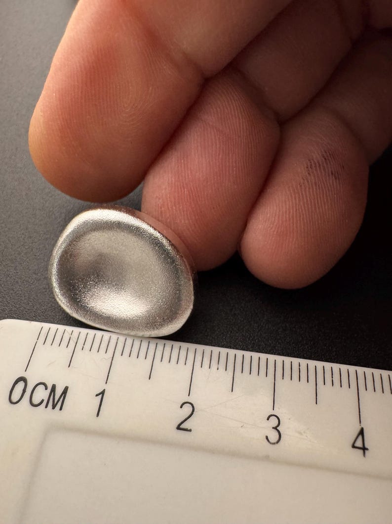 5pc Matte Silver Pebble Buttons: Metal Shank, Indented Design - Etsy