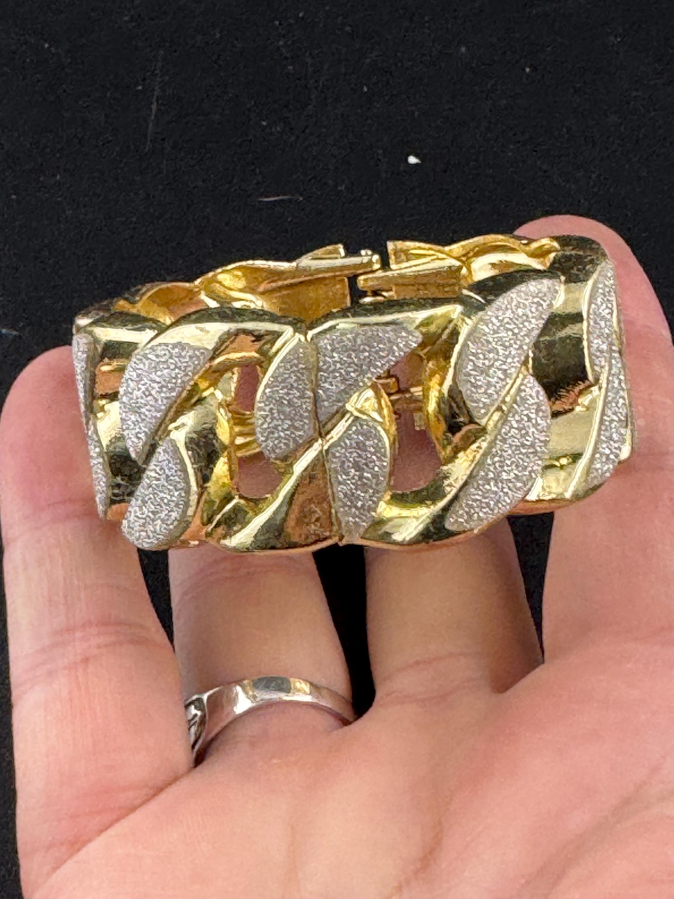 Y2k Diamanté Curb Chain Hinged Clamper Bangle, Retro - Etsy