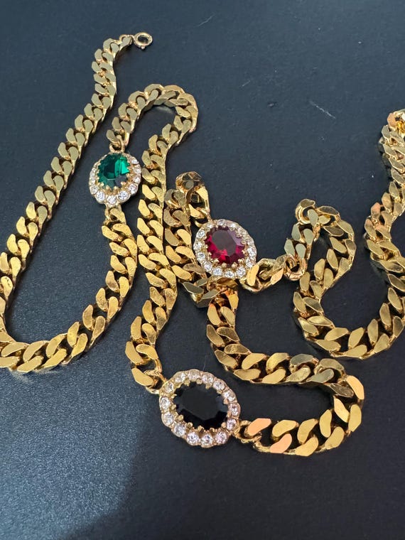 Vintage emerald green , ruby red and sapphire blue ge… - Gem