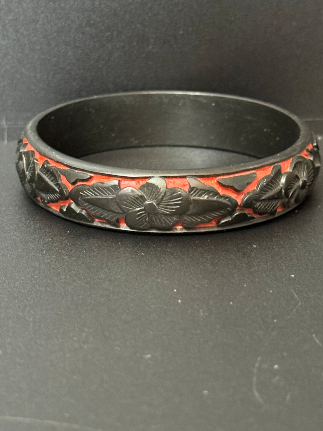 Black and Red Cinnabar Bangle , Art Deco Antique Vintage Early Plastic ...
