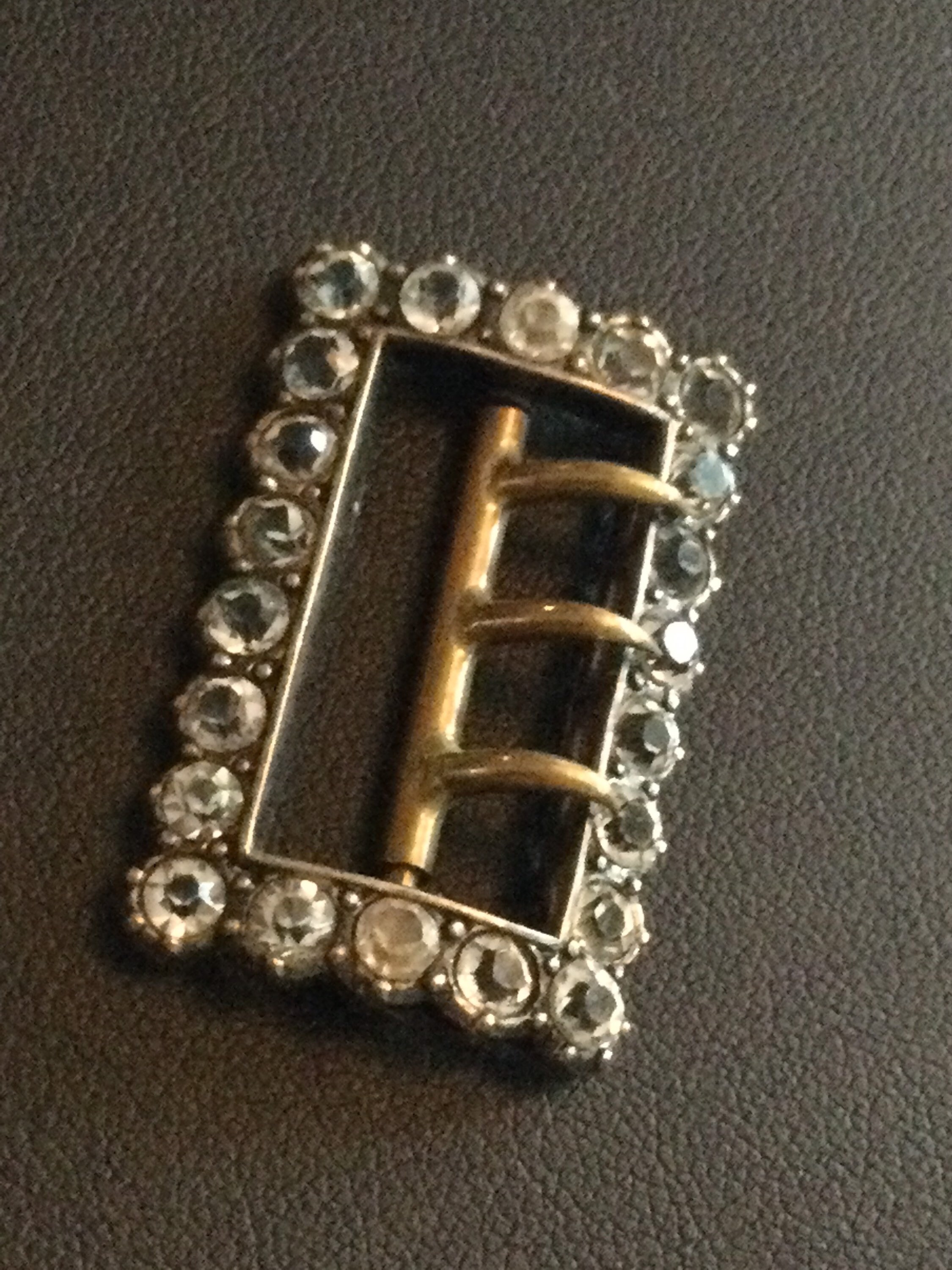 Small Antique 3 Prong Silver Tone & Brass Claw Set Clear Glass - Etsy