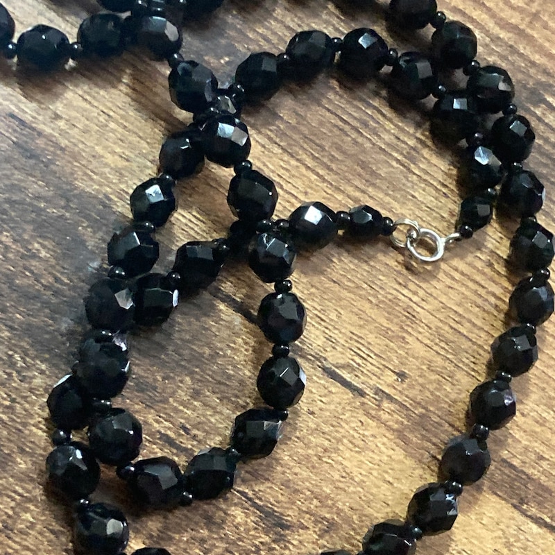 Jet Bead Necklace - Etsy