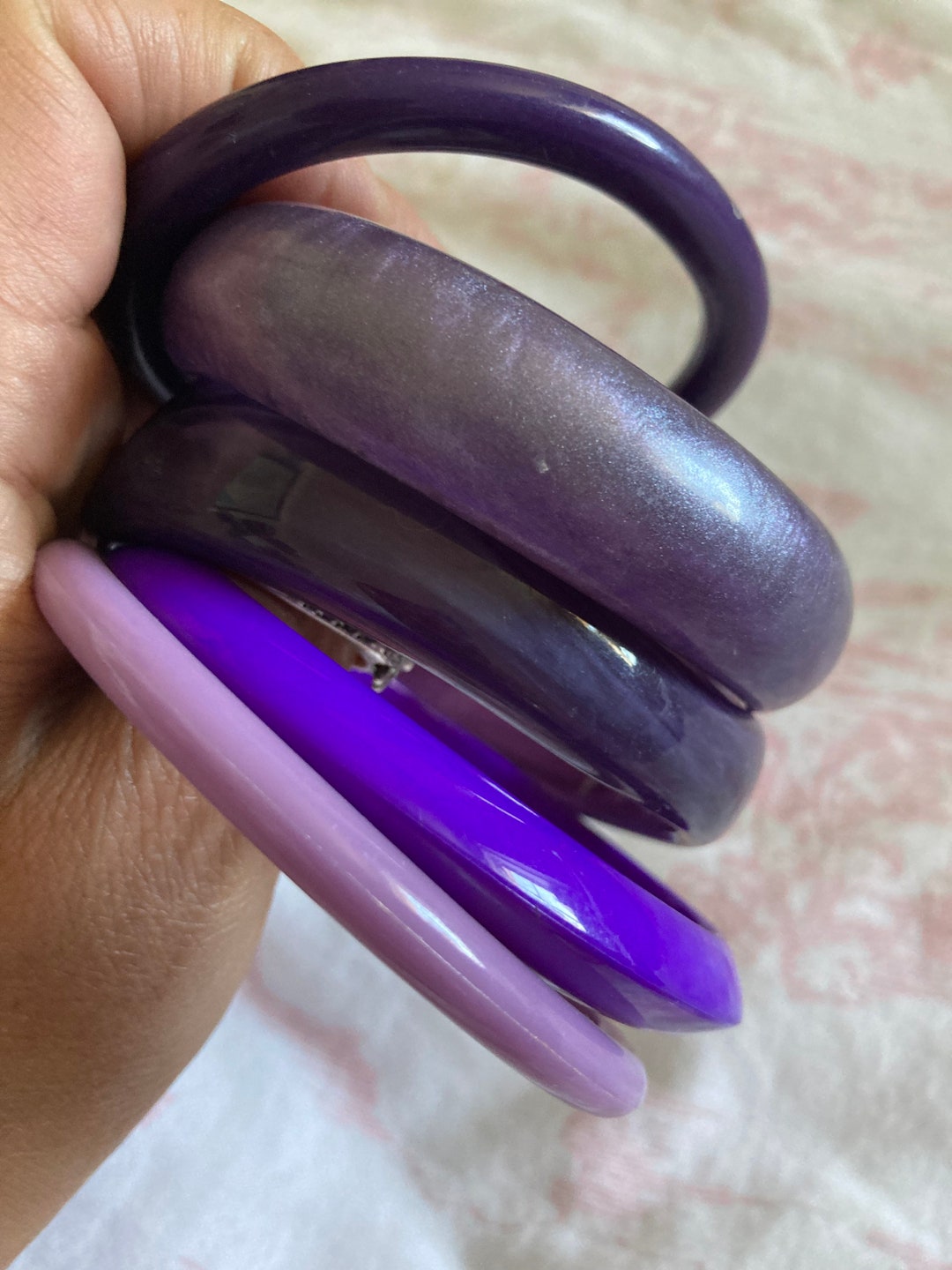 PURPLE VIOLET Stack of Vintage Retro Plastic Bangles - Etsy