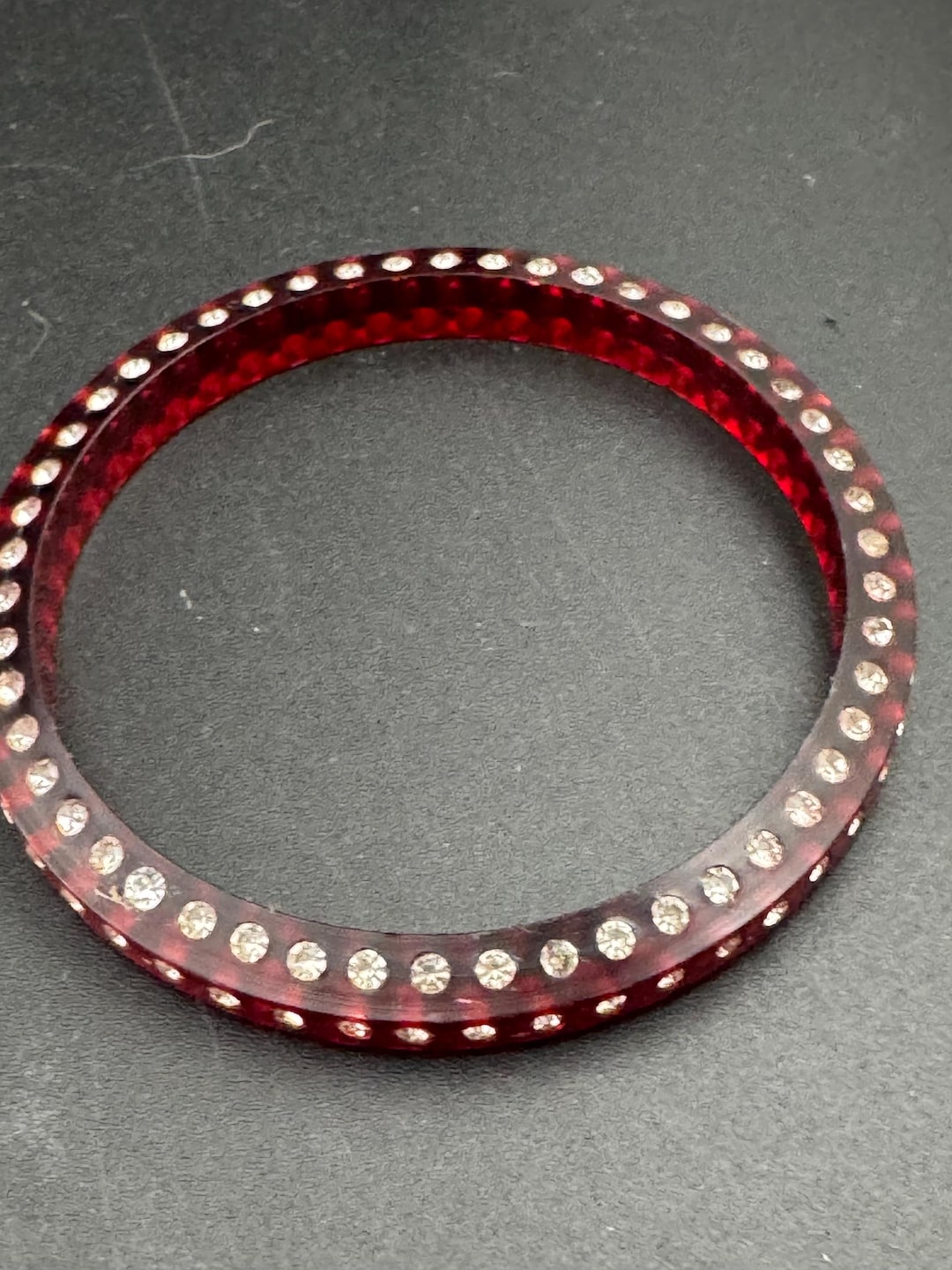 Art Deco Early Root Beer Red Plastic Sparkly Paste Bangle. - Etsy