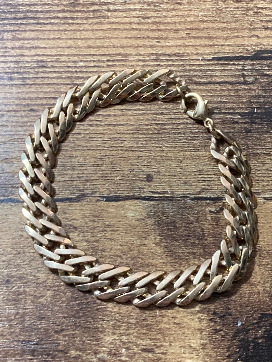 Retro 1980s Gold Plated Plain Chain Link Bracelet 19cm Long - Etsy