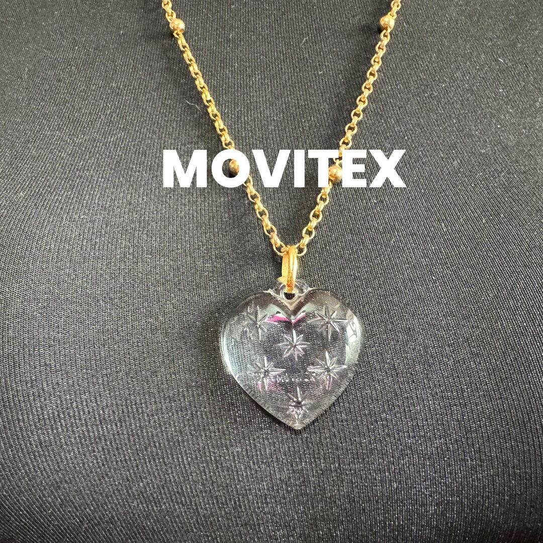 Movitex Heart & Stars Pendant Necklace (68cm), Vintage Gold Tone and ...