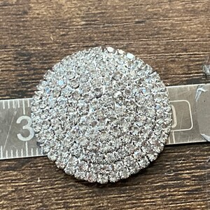 30mm Clear Glass Diamanté Buttons; Silver Tone , Set of 5 - Etsy