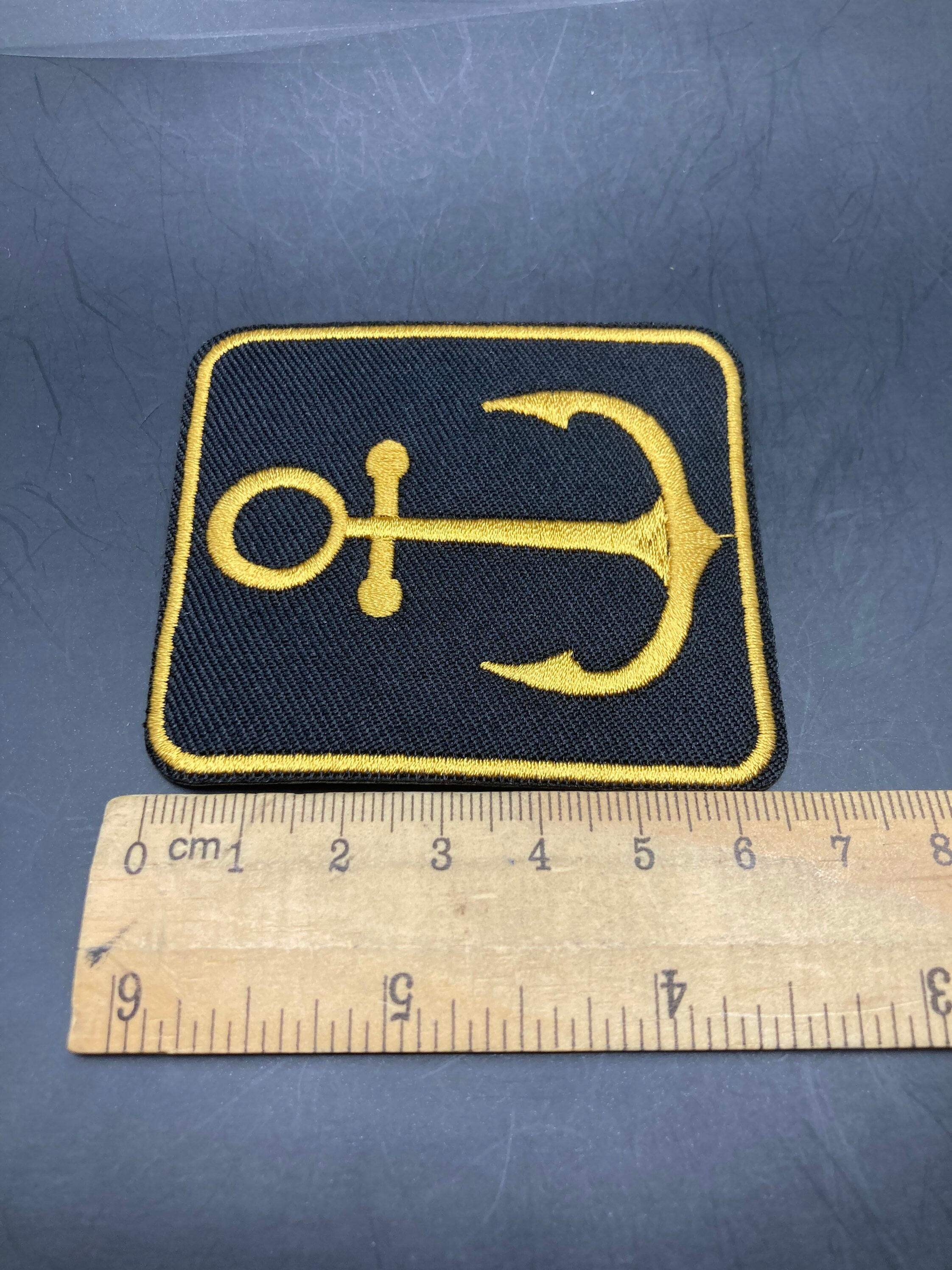 Iron on Nautical Anchor Patch Appliqué Black Gold - Etsy
