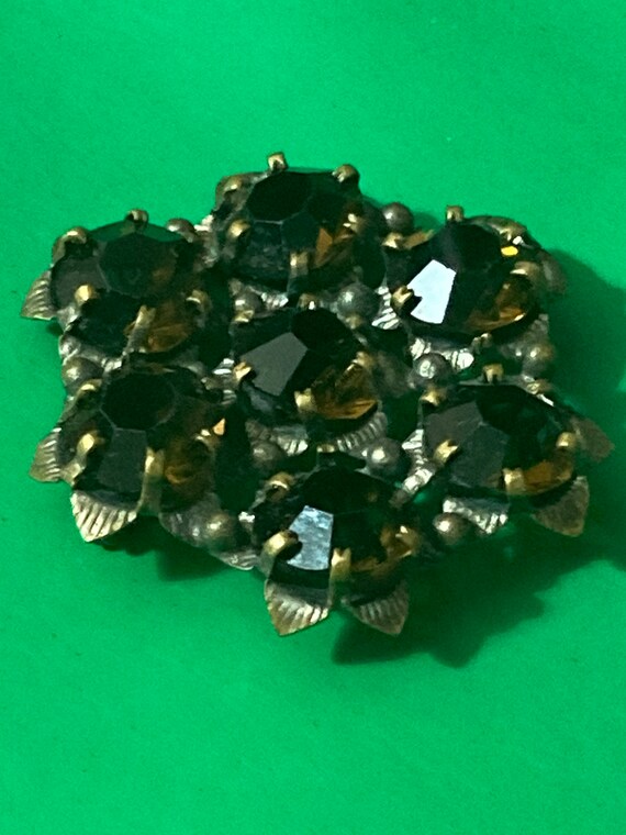 vintage modernist mid century faded gold tone brown c… - Gem