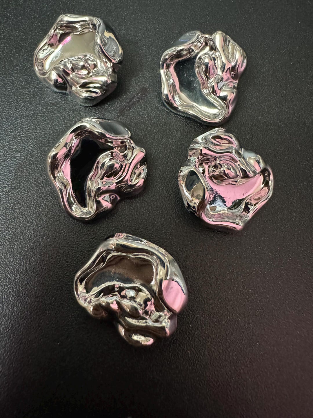 19mm Silver Tone Irregular Shaped Metal Buttons 5 Pack - Etsy