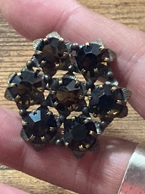 vintage modernist mid century faded gold tone brown c… - Gem