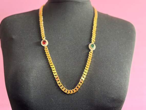 Vintage emerald green , ruby and clear genuine Swarov… - Gem