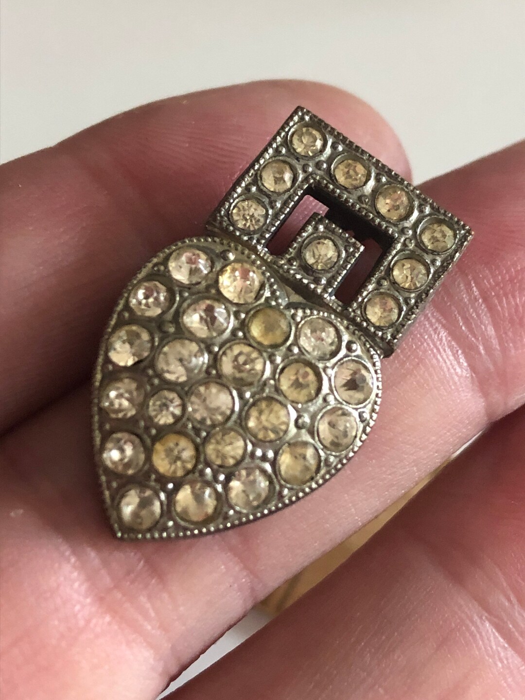 True Art Deco Hat Flash Pin Diamanté Paste Rhinestone Chrome Metal - Etsy