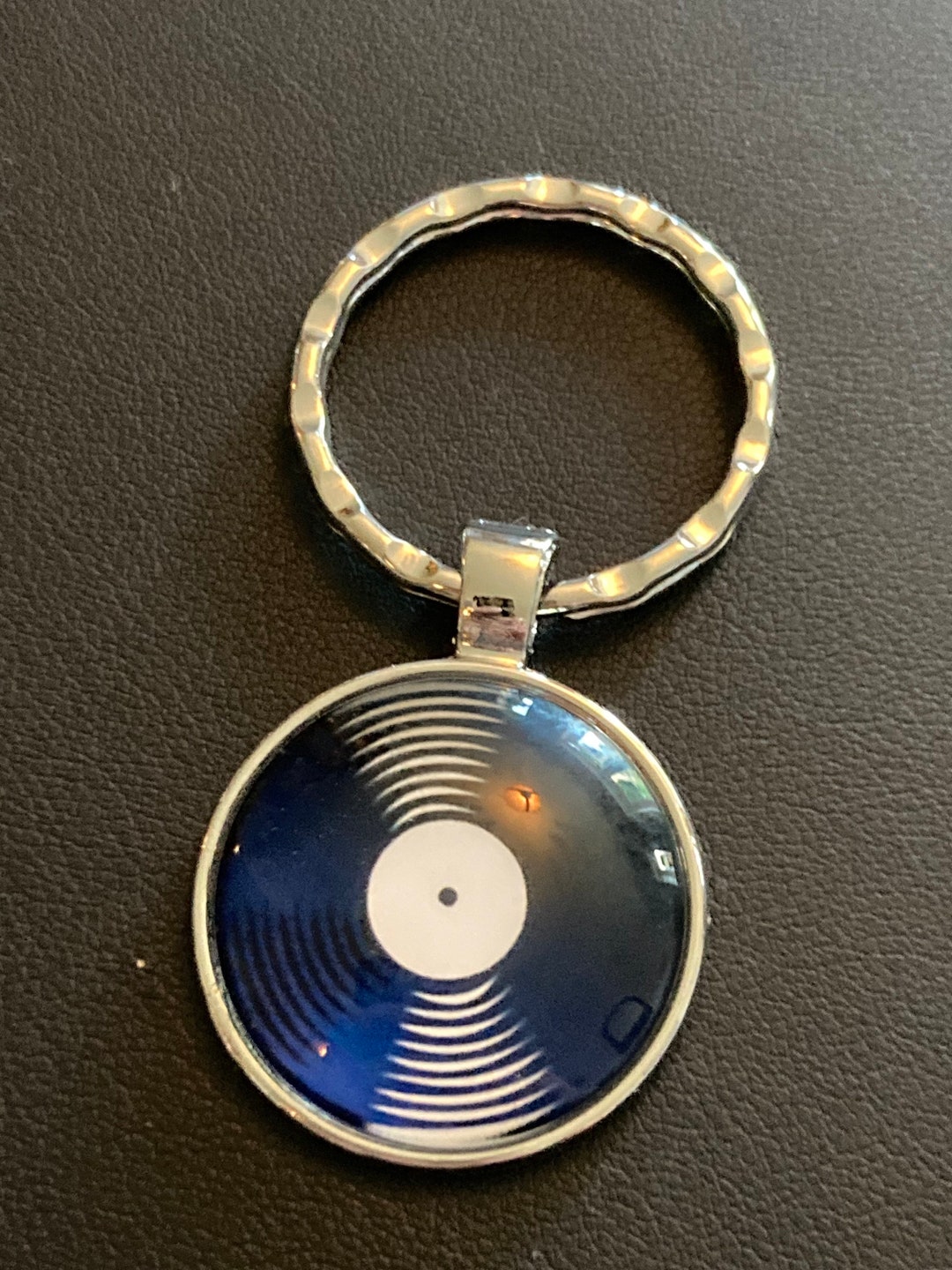 Vinyl Record Keyring LP 45rpm DJ Gift 25mm Silver Glass Cabochon 80s - Etsy