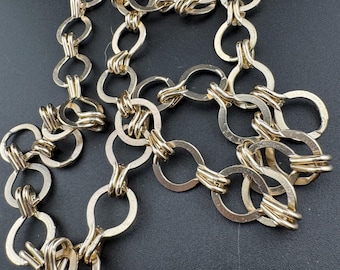 Vintage Chain Link Belt Low Slung Waist Belt Vintage 80s Gold Silver ...