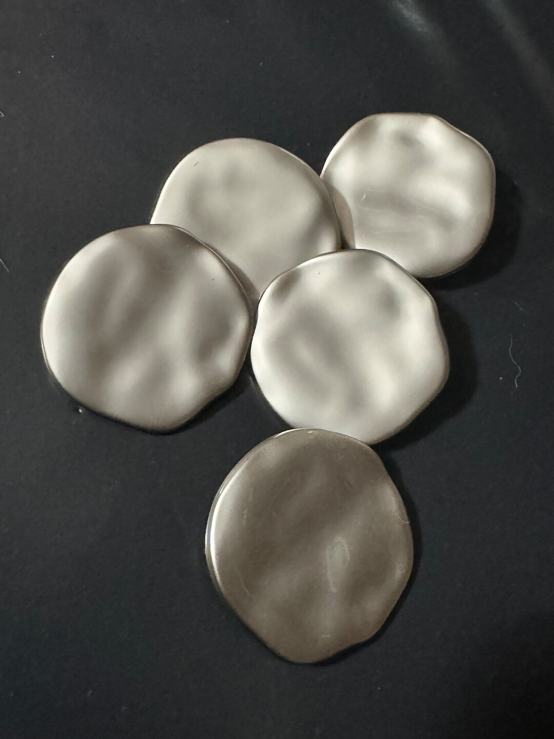 30mm Matt Silver Textured Buttons, Set of 5 in Metal - Etsy