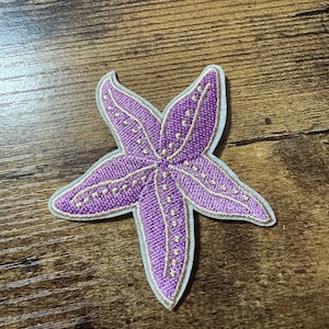 1 X Bright Pink Starfish Iron on Pre Glued Nautical Embroidered Patch 7cm Sewing Craft Appliqué ...
