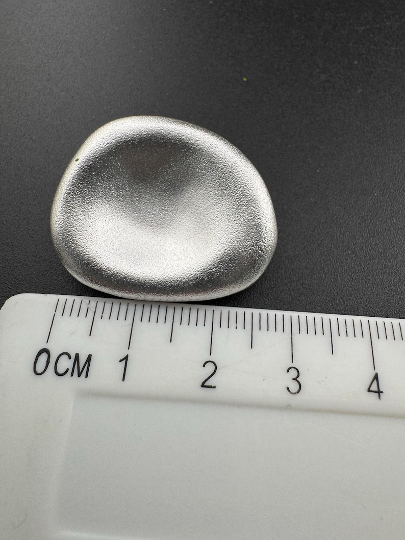 5pc Matte Silver Pebble Buttons: Metal Shank, Indented Design - Etsy